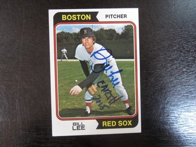 1974 Topps # 118 Bill Lee Autograph Signed Auto Card (M2) Boston Red ...
