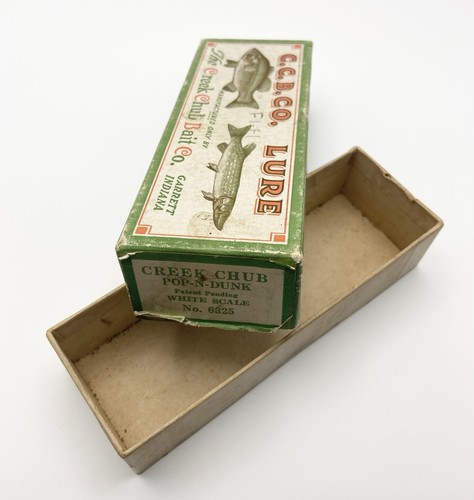 Antique Creek Chub Pop N Dunk White Scale End Label Box Only Rare ...