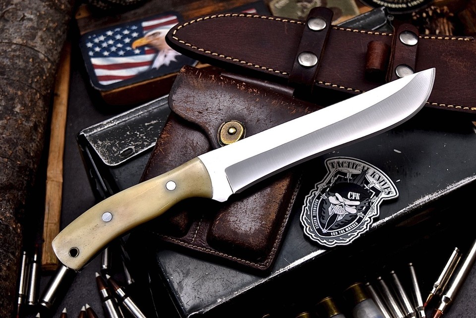 CFK IPAK Handmade D2 Custom BEAR SCENE SCRIMSHAW BONE Hunting Skinner Knife | eBay