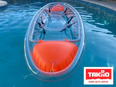 Takao 2-Seater Clear Kayak Double Plexiglass Bottom w/Frame Clear Seat ...