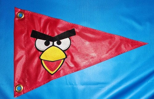 12"x 18" Triangle Angry Bird Face Safety Flag ATV Jeep Bicycle ...