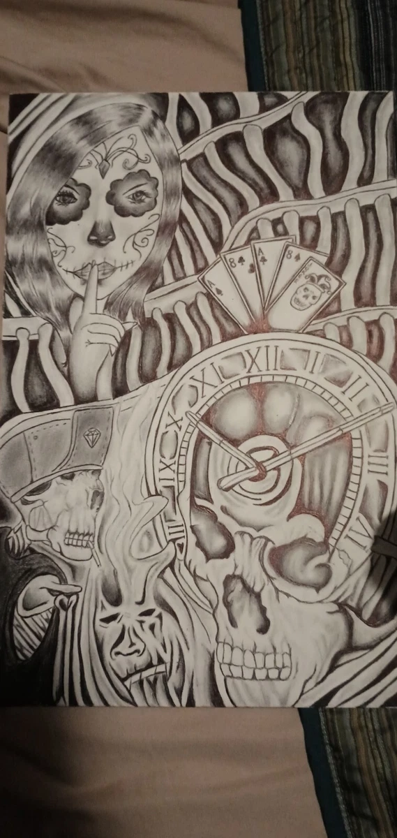 Prison Skull Drawings