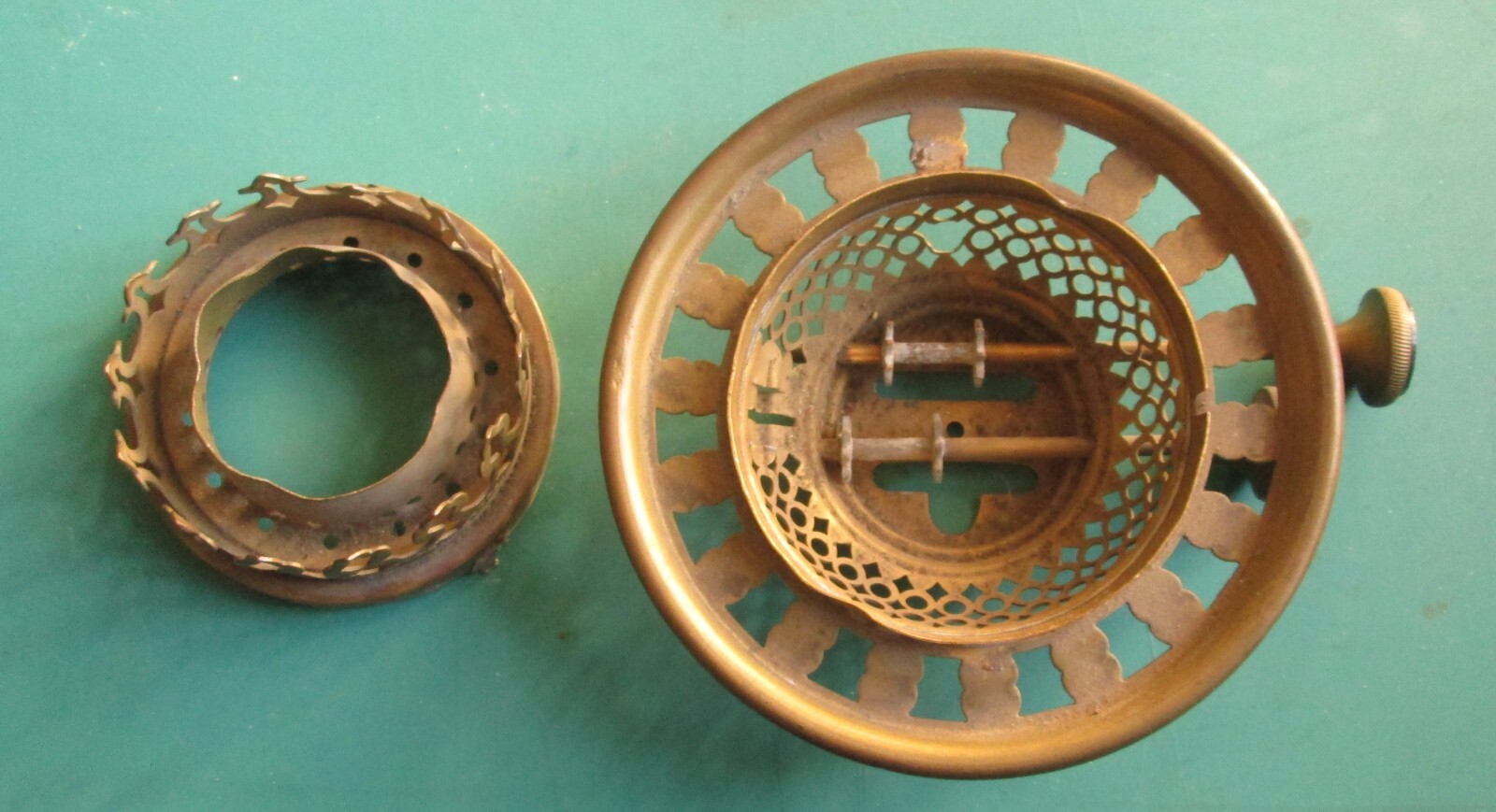 Original Wright & Butler Vintage Duplex Brass Oil Lamp Burner & Shade ...