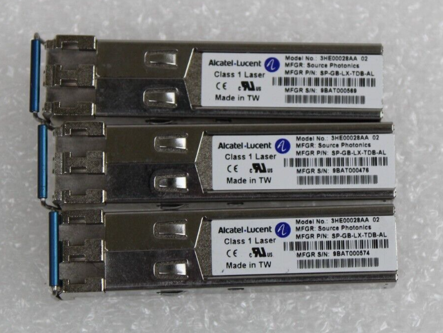 Lot of 3 Alcatel-Lucent 3HE00028AA 1000BASE-LX SFP 1310nm 10km ...