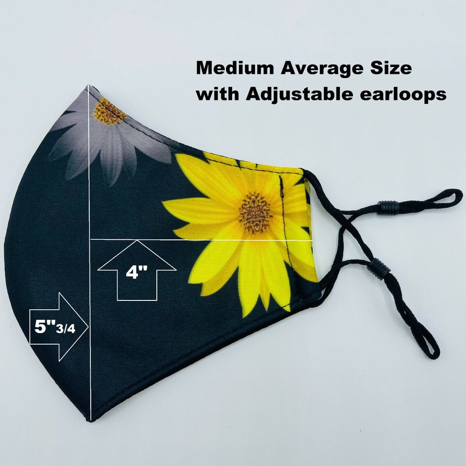 [3 PACK] Face Masks FASHION Polyester/Cotton Triple-Layer Washable - US ...