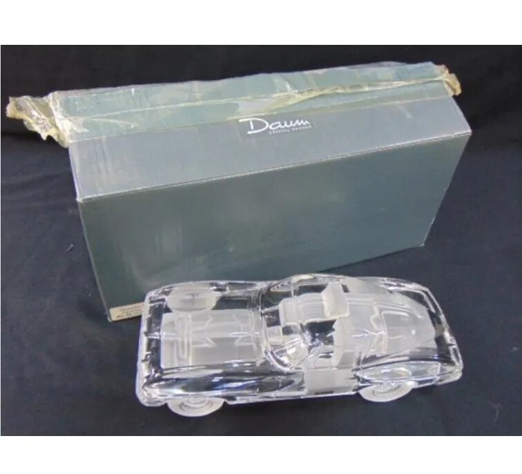Daum crystal car, Chevrolet Corvette, in original box, signed, car is ...