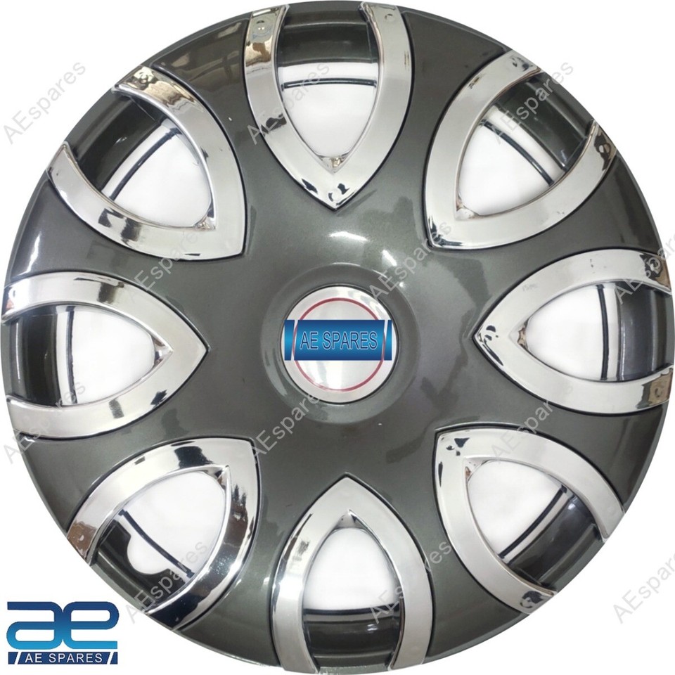 4 Pcs New Wheel Hub Caps Cover Plastic Chrome Grey 12-13" For Cars ...