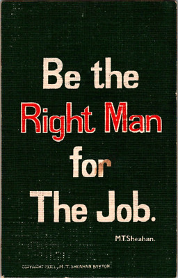 Postcard Be The Right Man For The Job Divided Back Postmarked 1909 | eBay