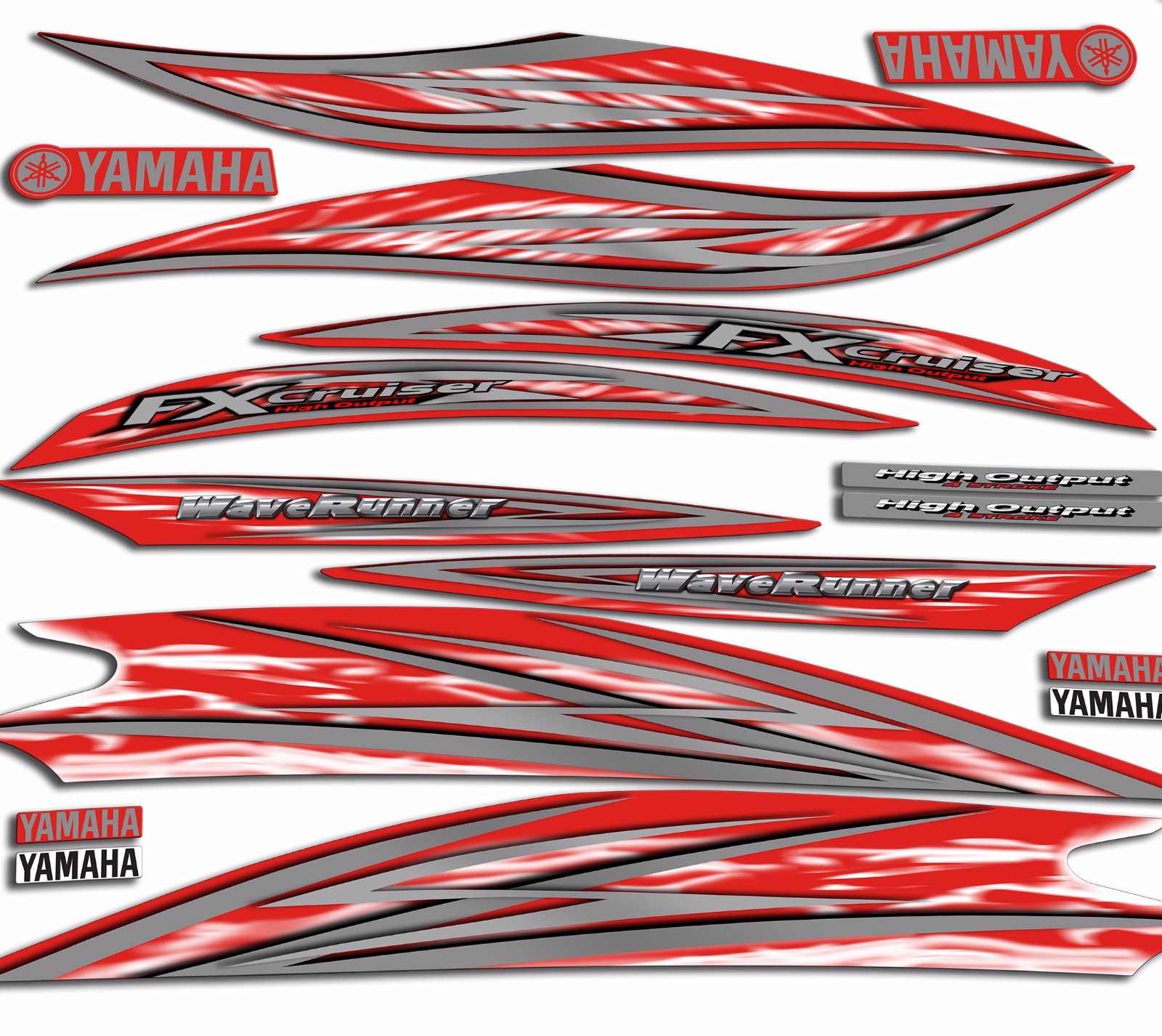 2005 YAMAHA FX HO DECAL KIT RED FX160 HIGH OUTPUT WAVERUNNER CRUISER ...