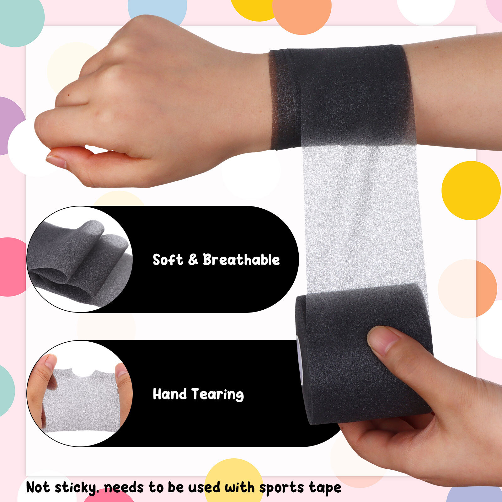 9 Pieces Foam Prewrap Athletic Tape Sports Wraps | eBay