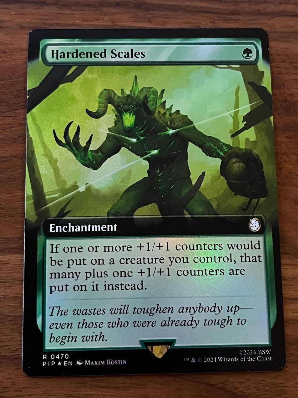 1x FOIL BORDERLESS HARDENED SCALES - FALLOUT - MTG - Magic the ...
