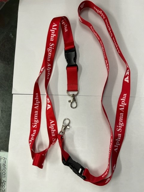 Set of 2 Alpha Sigma Alpha 20" Long Letter Lanyard Greek Keychain Key ...