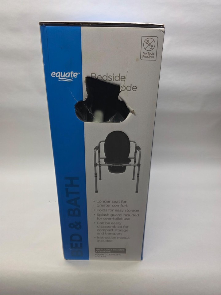 Equate Steel Foldable 3-in-1 Bedside Toilet Commode – NEW | eBay