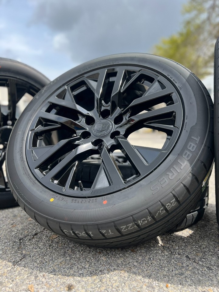 Black Chevy Silverado Wheels 22" GMC Sierra Rims 2024 Escalade Tires ...