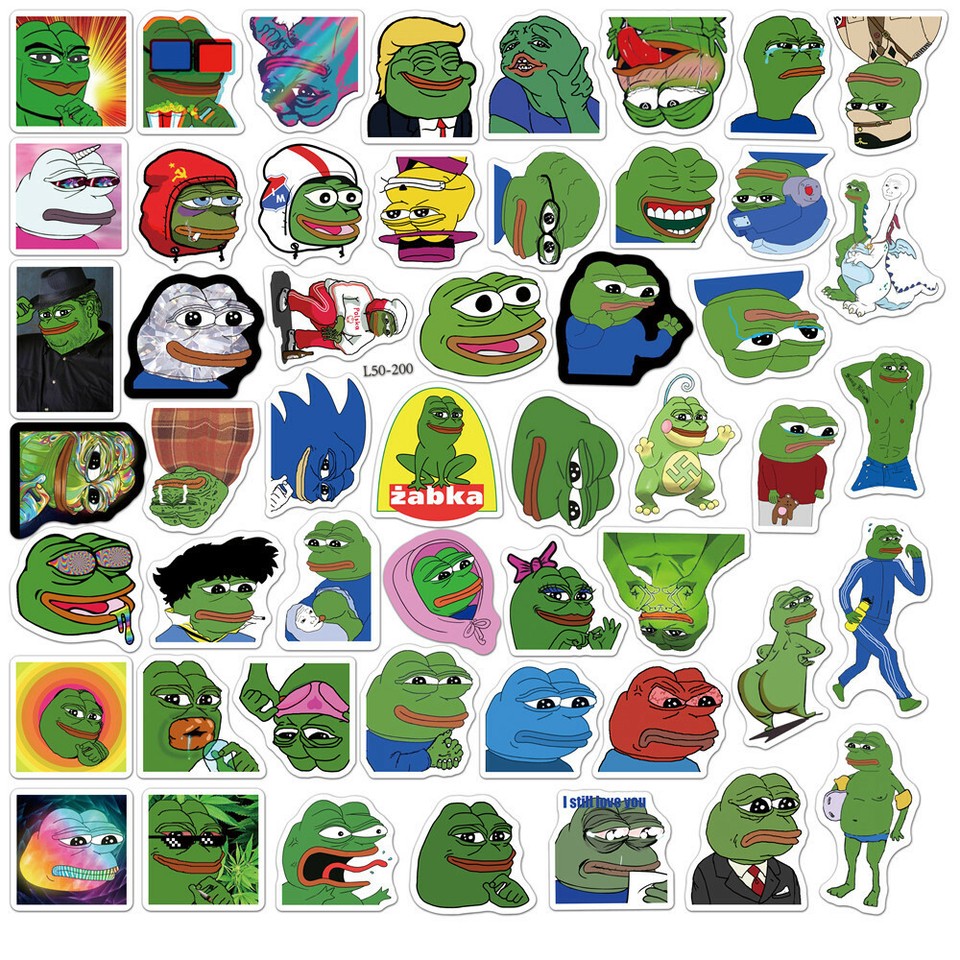 HOT 50Pcs Pepe The Frog Skateboard Laptop Political Meme Stickers ...