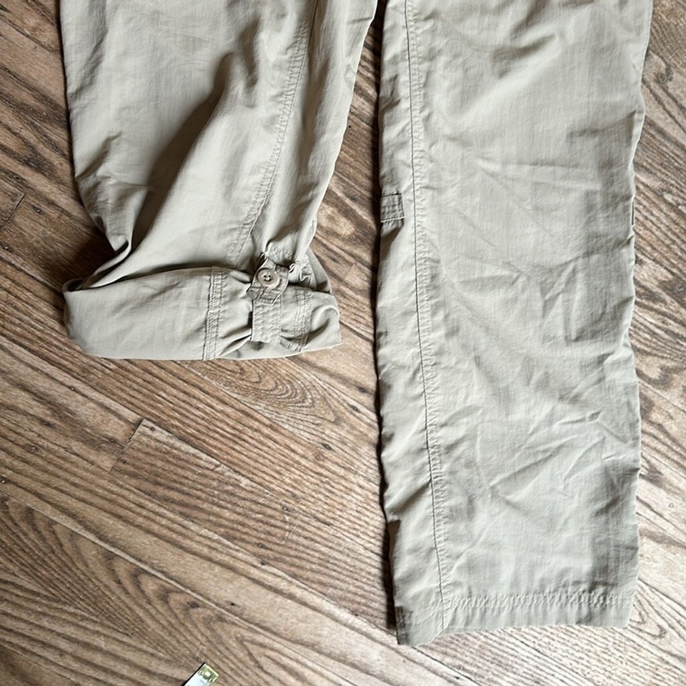North Face Tech Fabric Hiking Pant Drawstring Waist Stow Pocket Tan ...