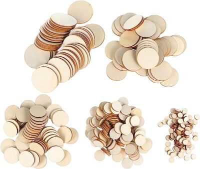 Wooden Circle Disk Shape Craft Wood Disc Round Tag Embellishments ...