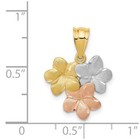 Real 14kt Tri-Color Flower Pendant | eBay