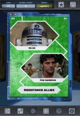 Star Wars Card Trader History of R2 Legendary Tungsten Gilded R2-D2 Poe ...