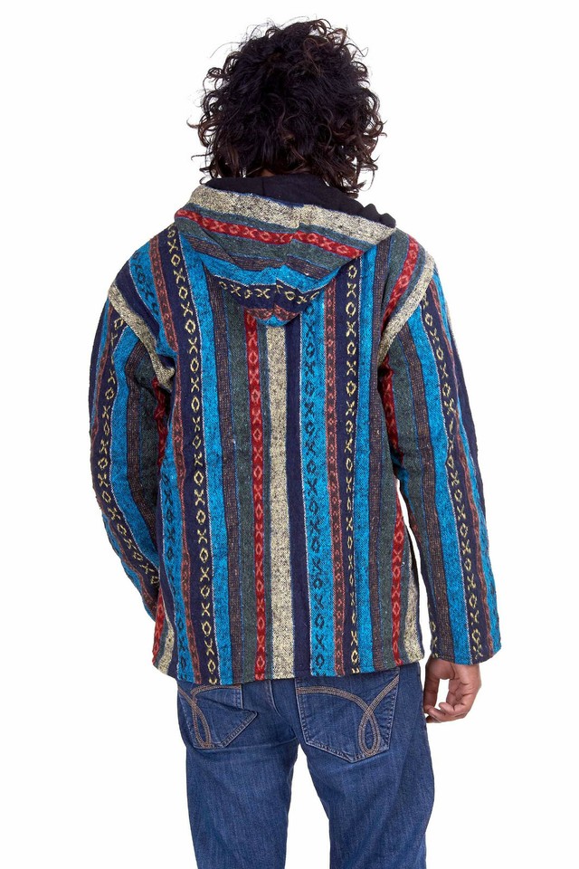 Mens Hippy Jacket, Mans Nepalese Baja Hippie Hoodie, Festival Clothing ...