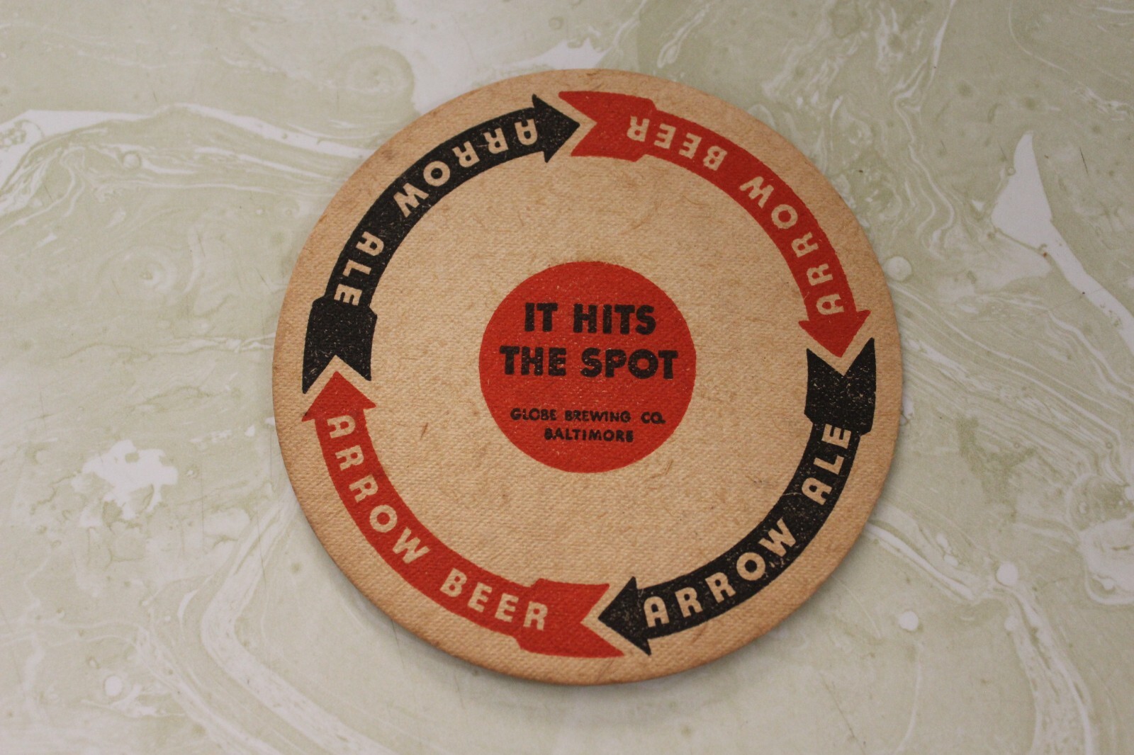 VTG. ARROW BEER/ALE COASTER, GLOBE BREWING CO. BALTIMORE | eBay