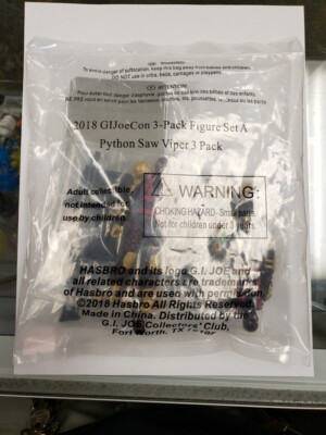 2018 JoeCon GI Joe PYTHON SAW VIPER 3-PACK Figure Set A Convention ...