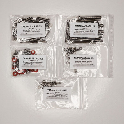 YAMAHA YAS1 YAS2 125 1967-1971 engine stainless PHILLIPS screw kit AS1 ...