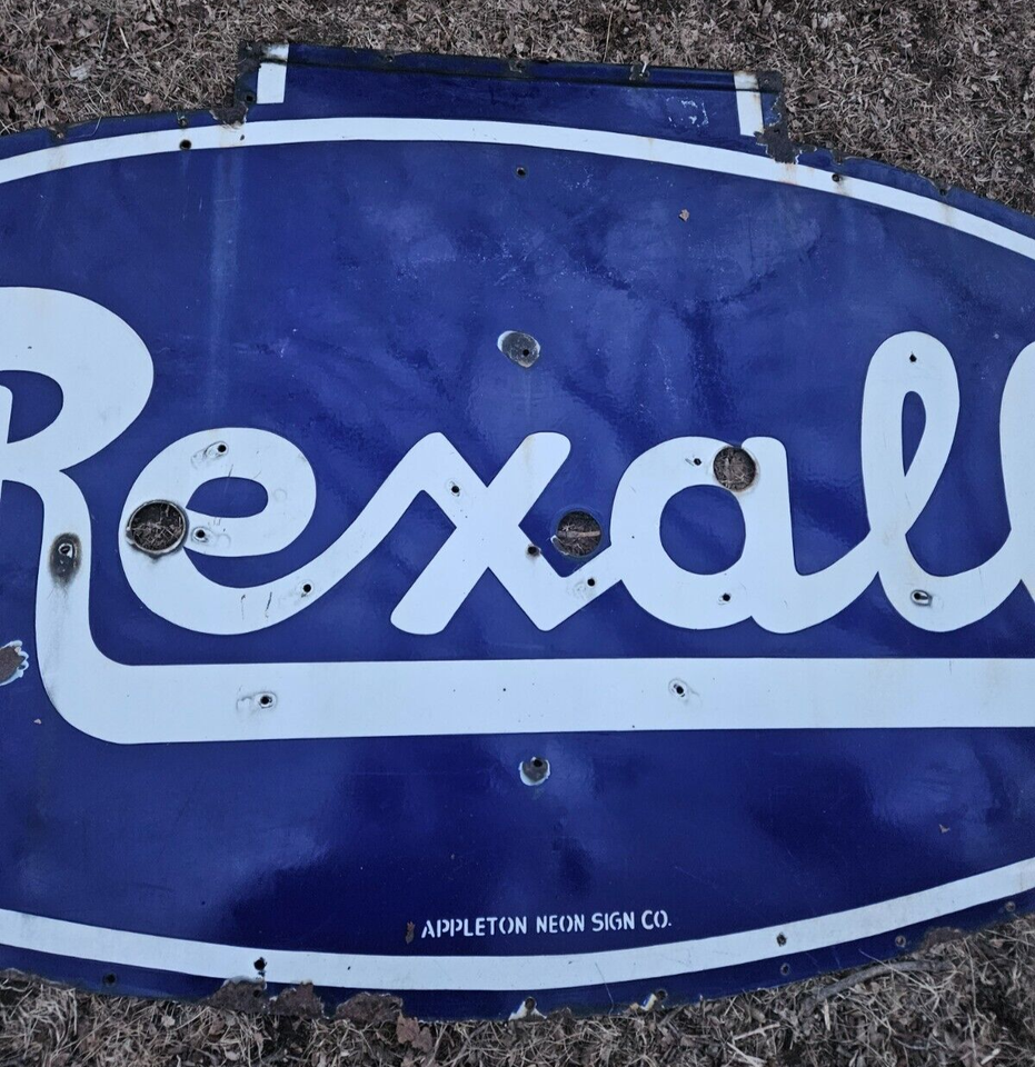 Vintage Rexall Porcelain Neon Skin Advertising Sign | eBay