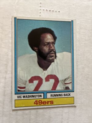 1974 Vic Washington San Francisco 49ers Topps Football Card #62 | eBay