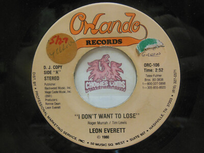 Promo! Leon Everette – I Don't Want To Lose / Mono, 45 RPM G+ (ND) | eBay