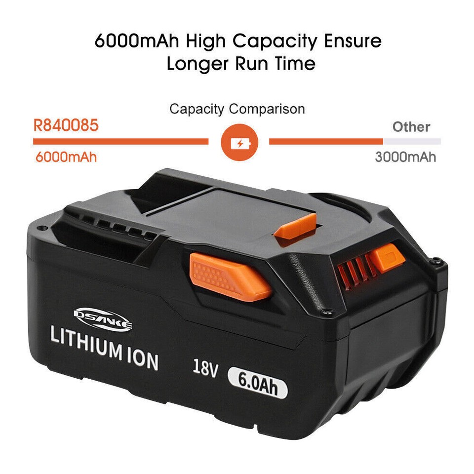 2PACK for Ridgid R840085 8.0Ah Battery Lithium Battery Rigid 18V ...