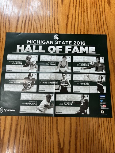 2016 Michigan State Hall Of Fame Poster MSU Auction Free Shipping Mike ...