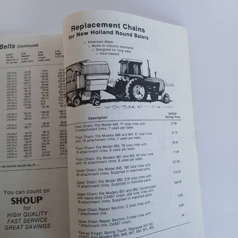 Shoup Manufacturing Company Fall 1986 Catalog Tractor Parts Kankakee IL ...