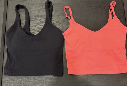 lululemon Align Cropped Cami Tank Tops, Light Support, A/B Cup Sz 0 x2 ...