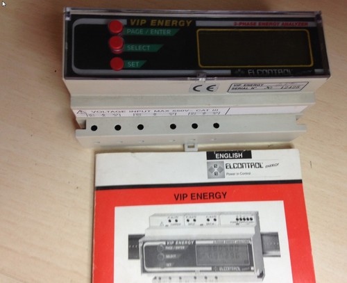 Din Rail Energy Analyzer energy meter with RS485 Modbus Elcontrol Vip ...
