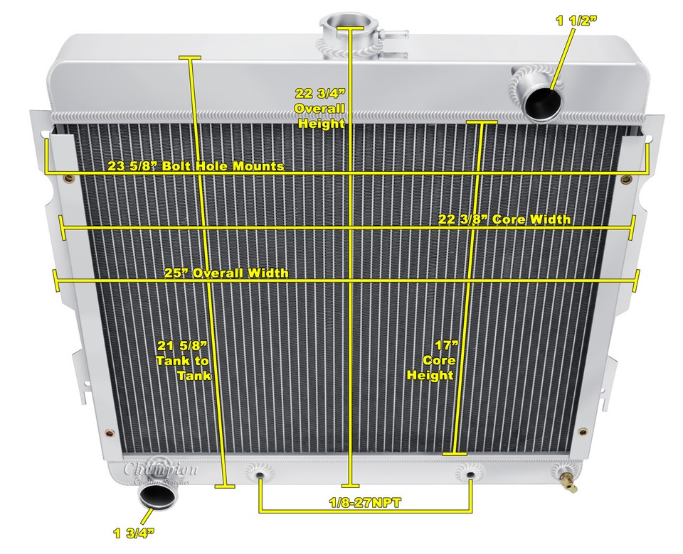 2 Row Discount Champion Radiator for 1970 1971 1972 Plymouth Duster Big ...
