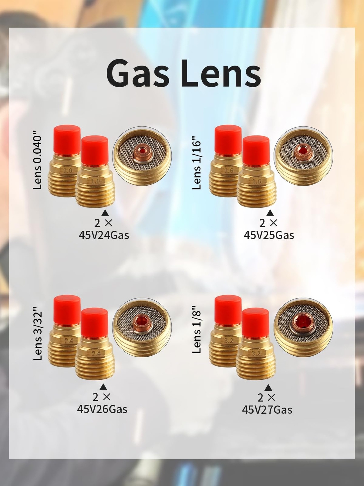 58 PCS TIG Welding Torch Kit 040"~1/8" Gas Lens Setup WP-9/20/25 | eBay