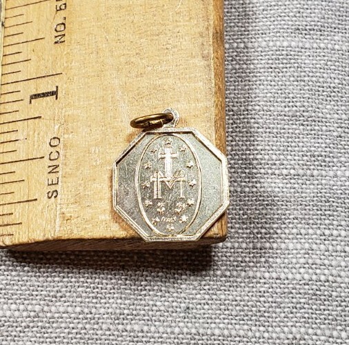Vintage Pendant Medal Miraculous Medal Octagon Christian H64 | eBay