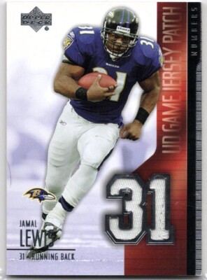2004 UPPER DECK JAMAL LEWIS UD GAME JERSEY PATCH NUMBERS GAME-WORN 1: ...