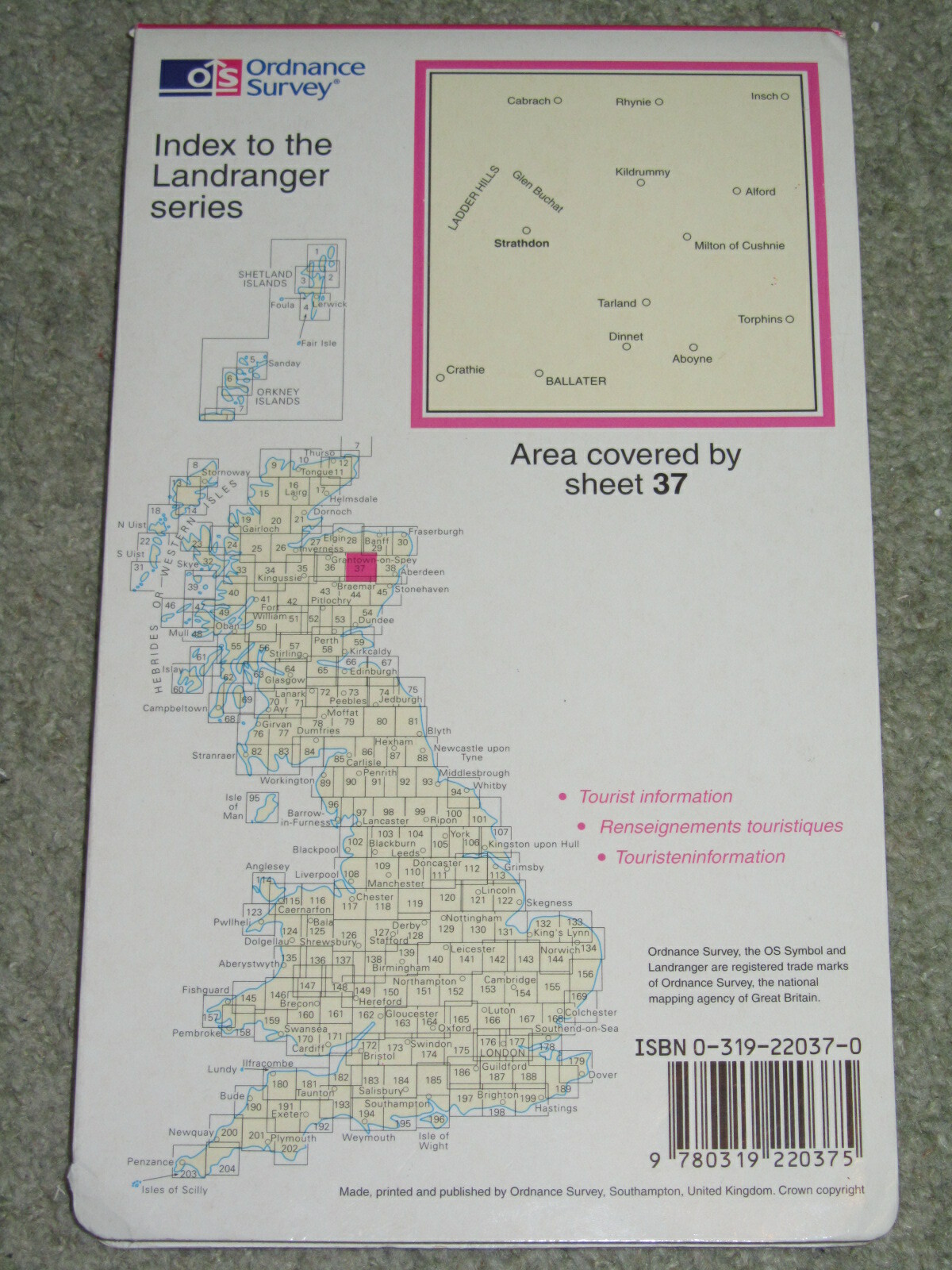 Strathdon and Surrounding Area by Ordnance Survey (Sheet map, 1992) for ...