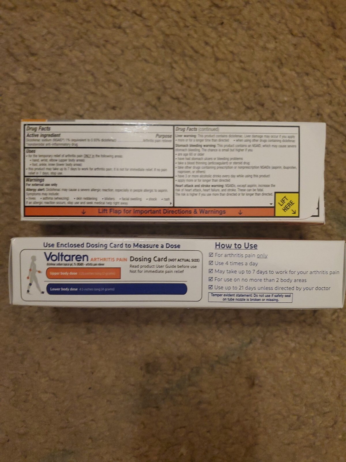 LOT OF 2 Voltaren Arthritis Pain Reliever Topical Gel 1% 1.76Oz EXP-12/ ...