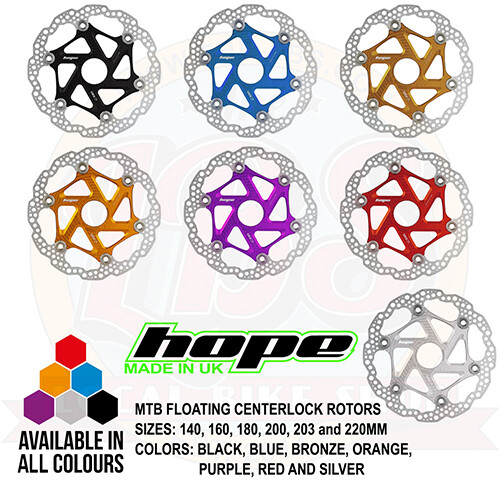 Hope Centerlock MTB Floating Disc Rotor - All Colors and Sizes - Brand ...