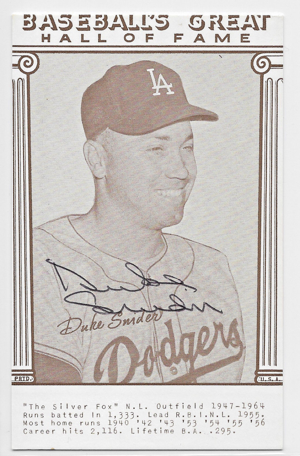 Duke Snider Autographed Memorabilia | Signed Photo, Jersey ...