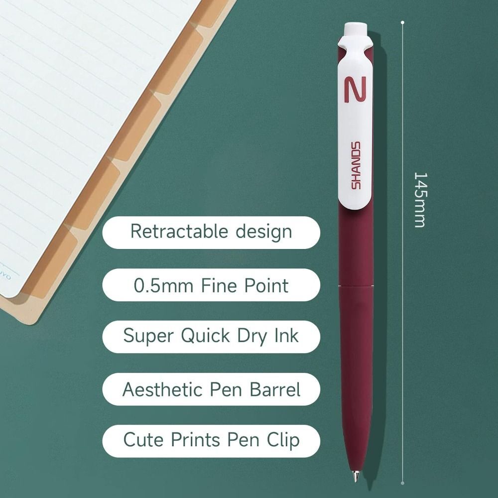 A Set Of 6 PCS Colorful Ink Colored Pens Quick Dry Retro Color Manual ...