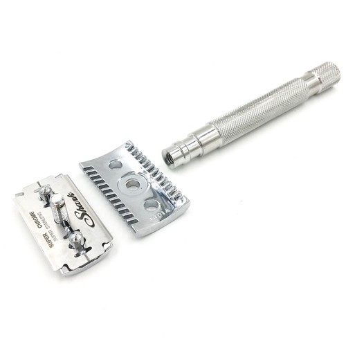 Parker 68S Stainless Steel Handle Double Edge Safety Razor with Open ...