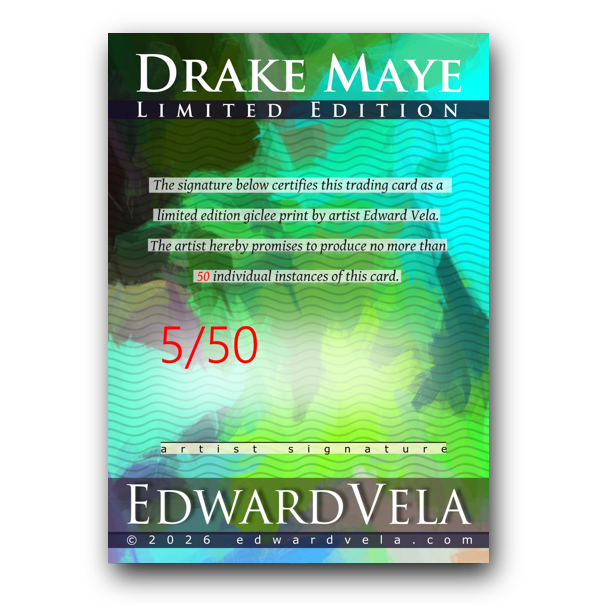 Drake Maye Art Card Limited 5/50 Edward Vela Signed (New England ...