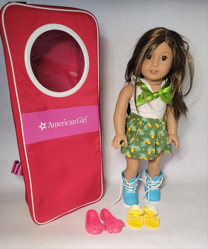 America Girl Doll Truly Me Brown Eyes Hair 2017 Carry Case Shoes Outfit ...