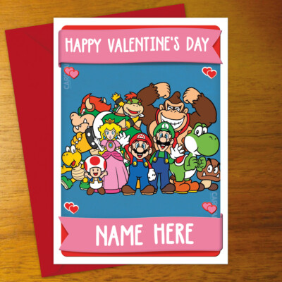 SUPER MARIO Personalised VALENTINE'S DAY Card - personalized ...