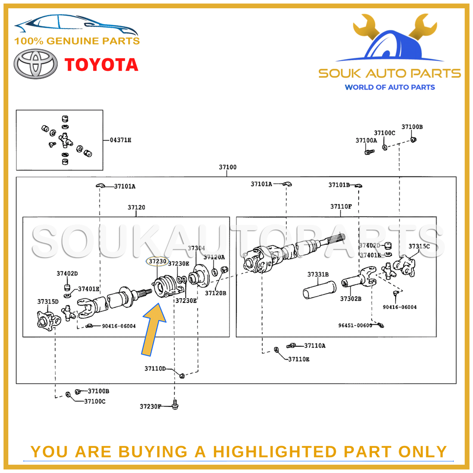 37230-35130 Genuine Toyota BEARING ASSY, CENTER SUPPORT, NO.1 | eBay
