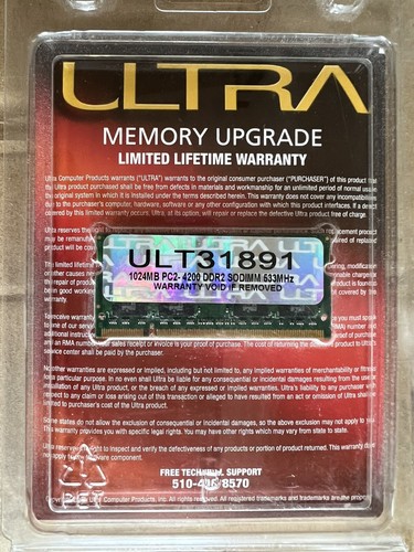 ULT31891 GENUINE ULTRA LAPTOP MEMORY 1024MG PC2-4200 DDR2 SODIMM | eBay